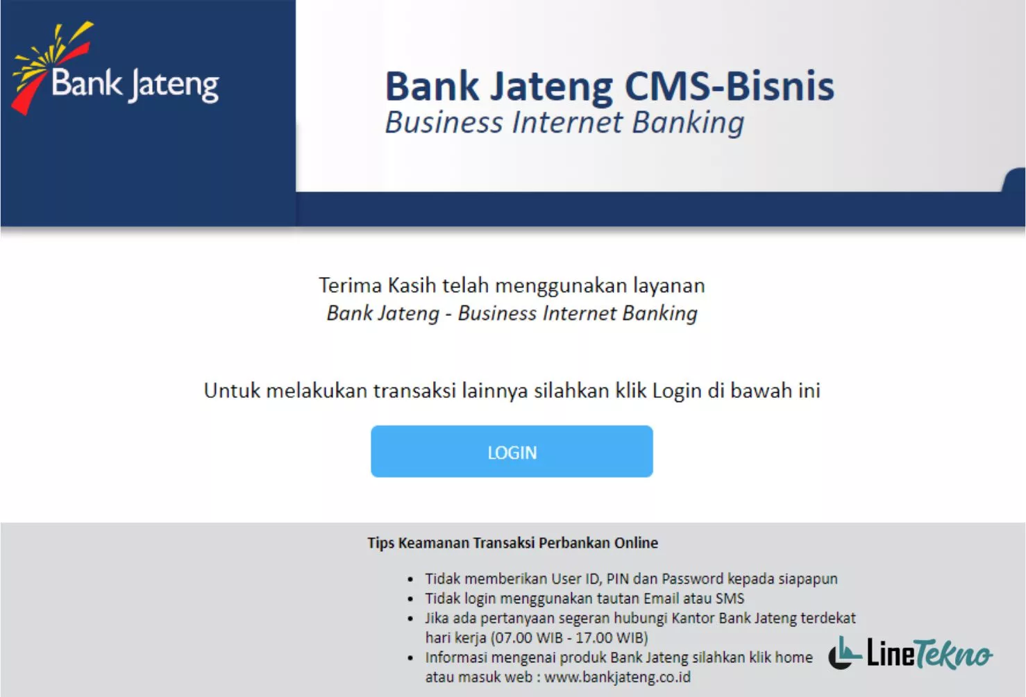 Cara Login CMS Bank Jateng, Serta Kelebihan dan Keuntunganya | LineTekno